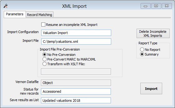 Step Three - The Import - Vernon CMS Help